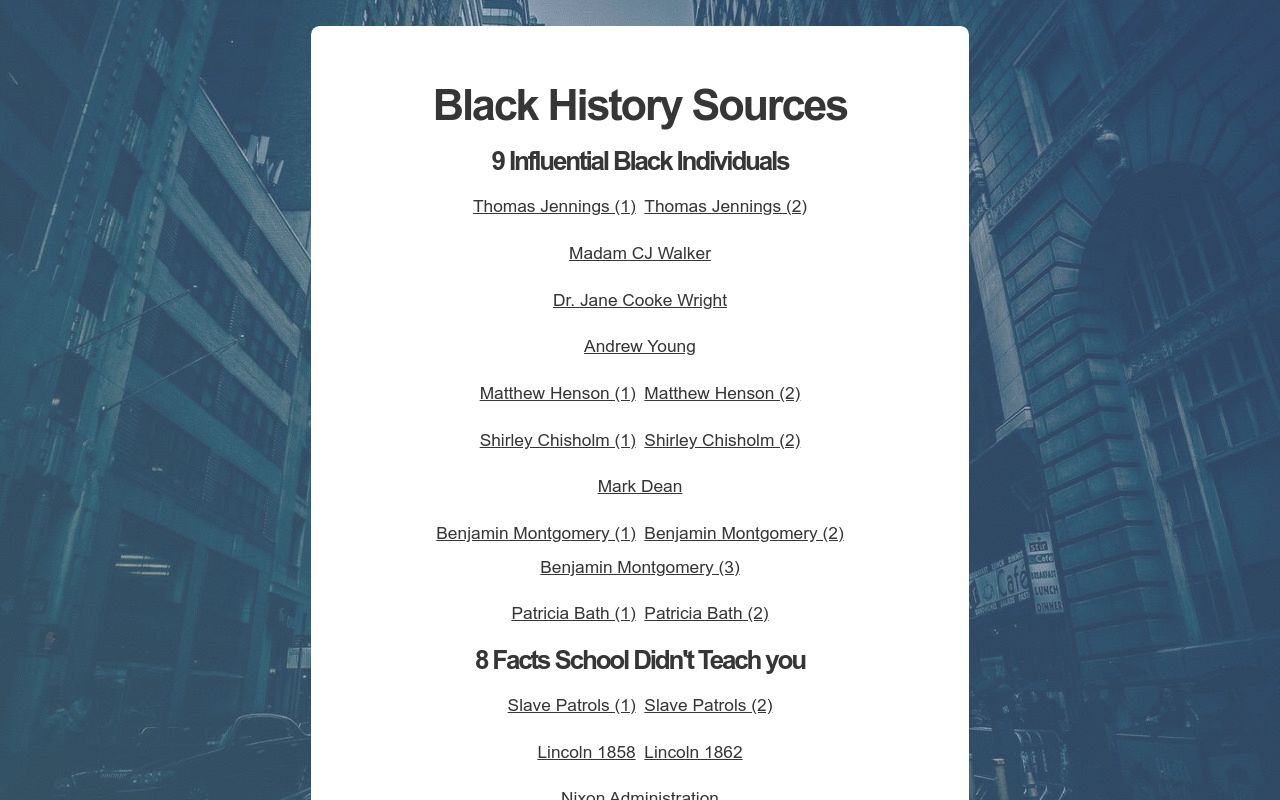 Black History Resources